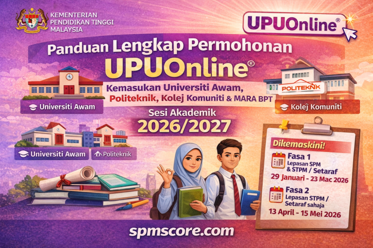 Panduan Lengkap Permohonan UPUOnline® Kemasukan Universiti Awam ...